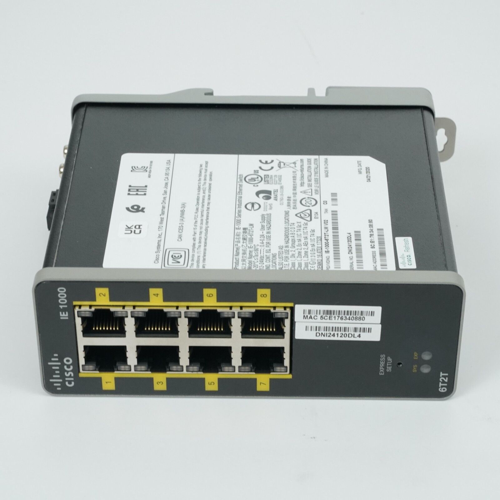 Cisco IE-1000-6T2T-LM Switch Ethernet industrial - 8 puertos - Fast Et ...